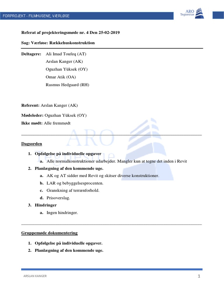 Projekteringsmøde 4 | PDF