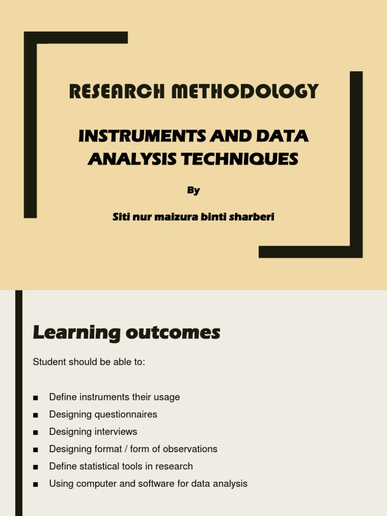 Research Methodology: Instruments and Data Analysis Techniques | PDF ...