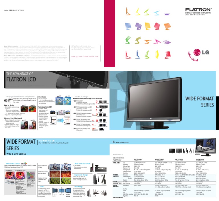 LG Flatron Monitor & TV Overview 2008 | PDF | Computer Monitor | Television