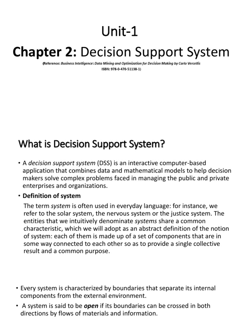 Unit-1: Chapter 2: Decision Support System | PDF | Decision Support ...