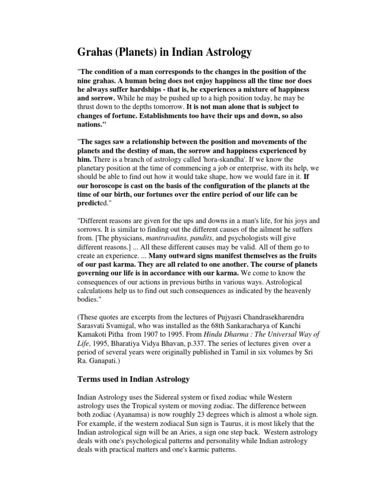 Grahas (Planets) in Indian Astrology | PDF | Planets In Astrology ...