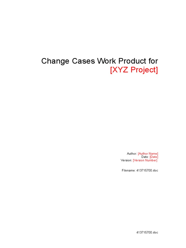Change Cases for XYZ Project Documentation | PDF