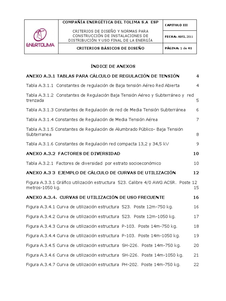 Constantes de Regulación Enertolima PDF | PDF | Sistema de ...