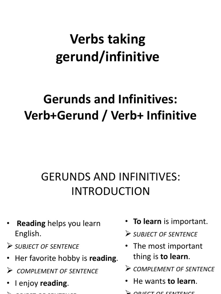 Gerunds and Infinitives | PDF | Adjective | Adverb