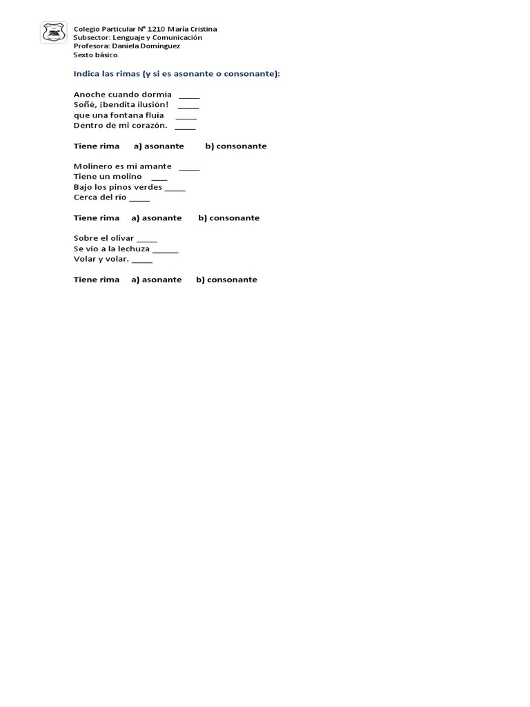 Tipos de Rimas | PDF