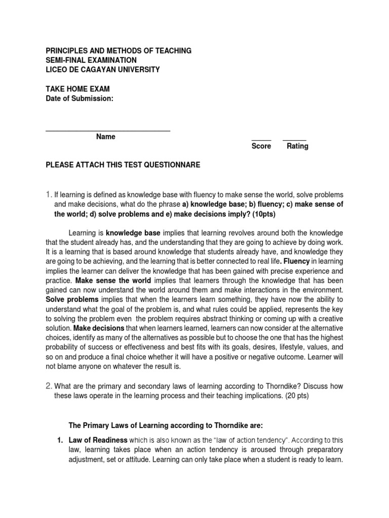 Knowledge Based Learning Implies That Learning Revolves Around Both The ...