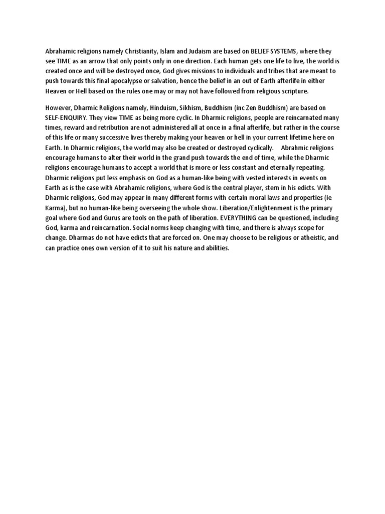 Abrahamic Vs Dharmic | PDF Abrahamic Vs Dharmic | PDF
