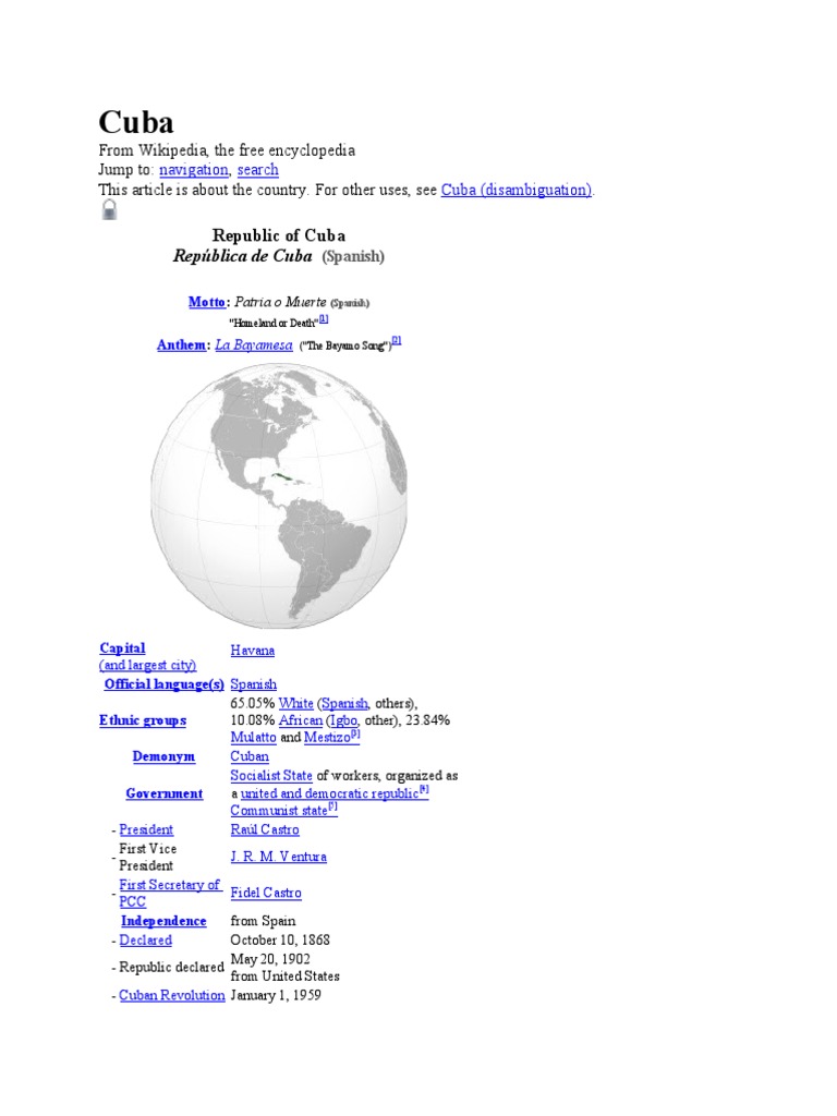 República de Cuba | PDF | Cuba | Fidel Castro