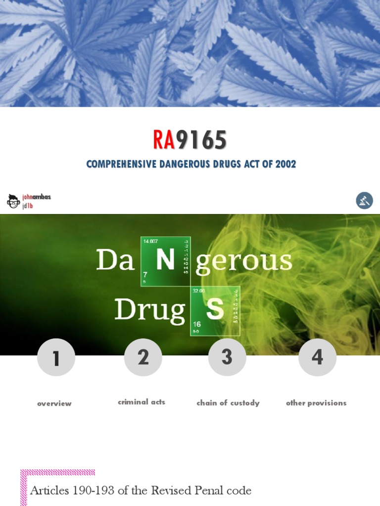 RA9165 Comprehensive Dangerous Drugs Act Overview | PDF | Narcotic ...