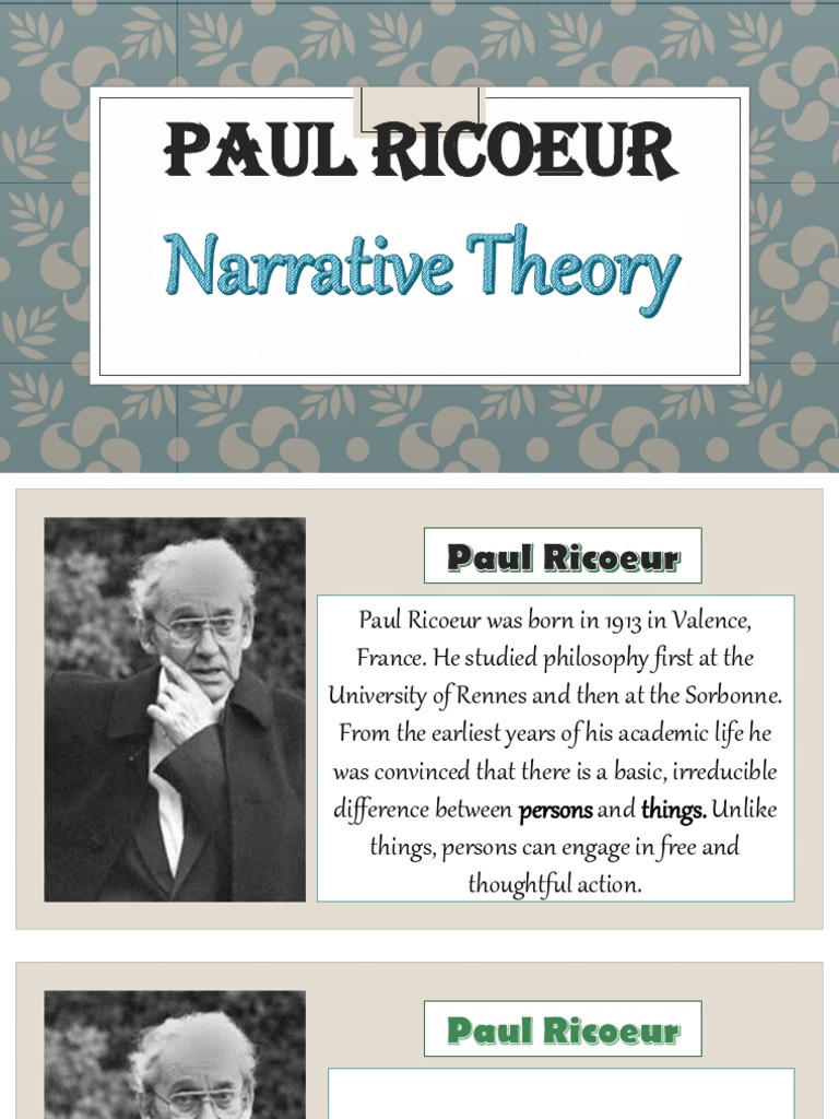 Paul Ricoeur | PDF | Narrative | Philosophical Movements