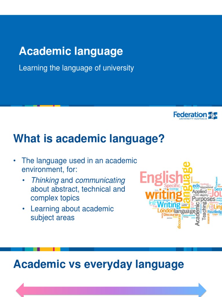 Academic Language: Learning The Language of University | PDF ...