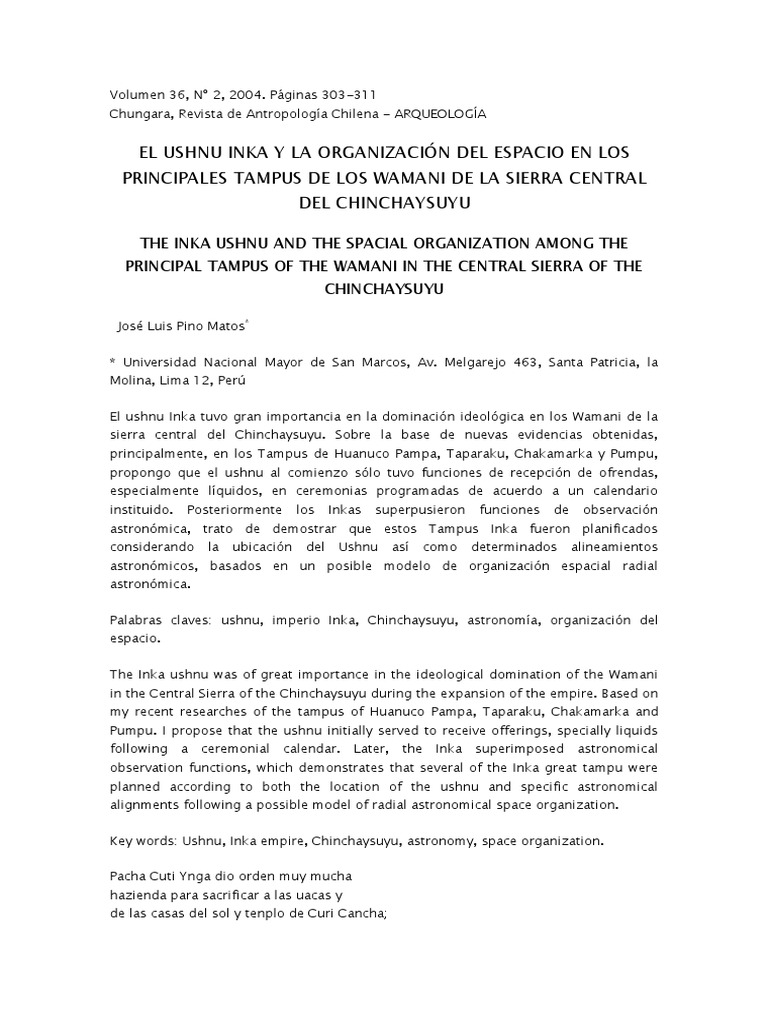 Ushnu Inca | PDF | Imperio Inca | Andes