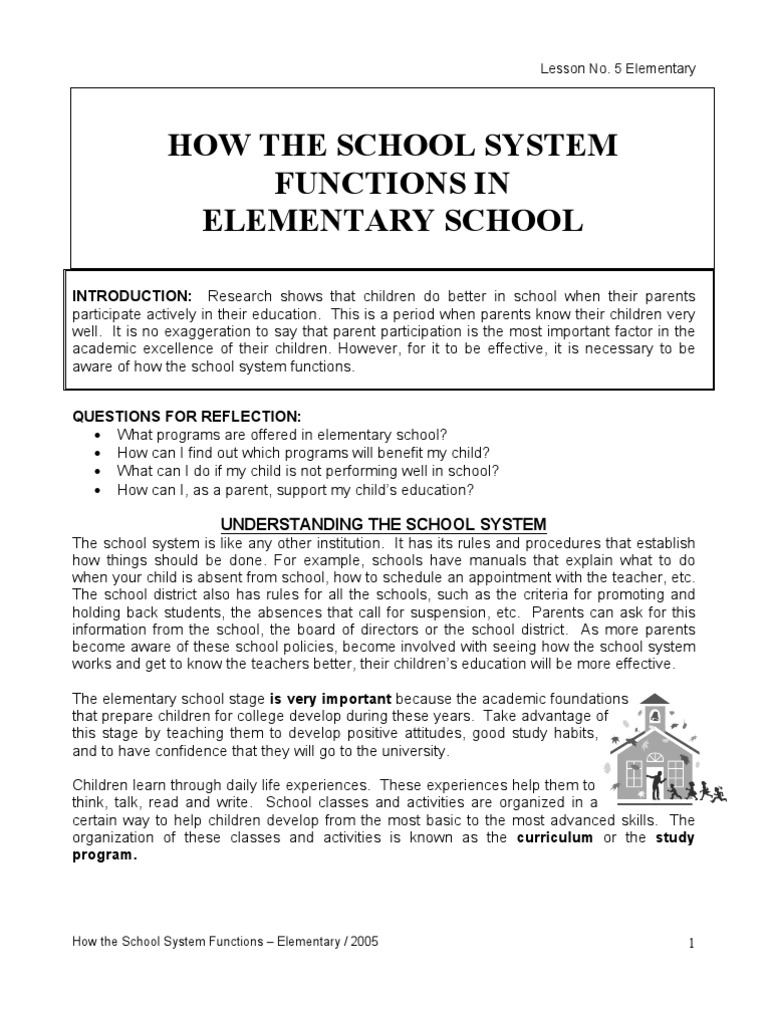How The School System Functions in Elementary School | PDF | Schools ...