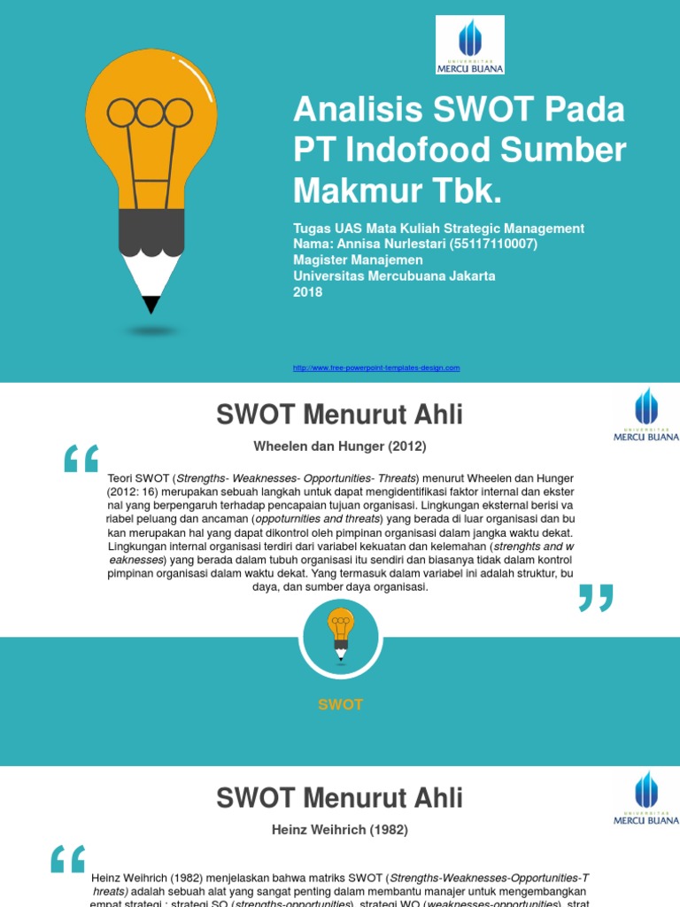 Analisis SWOT Pada PT Indofood Sumber Makmur TBK | PDF