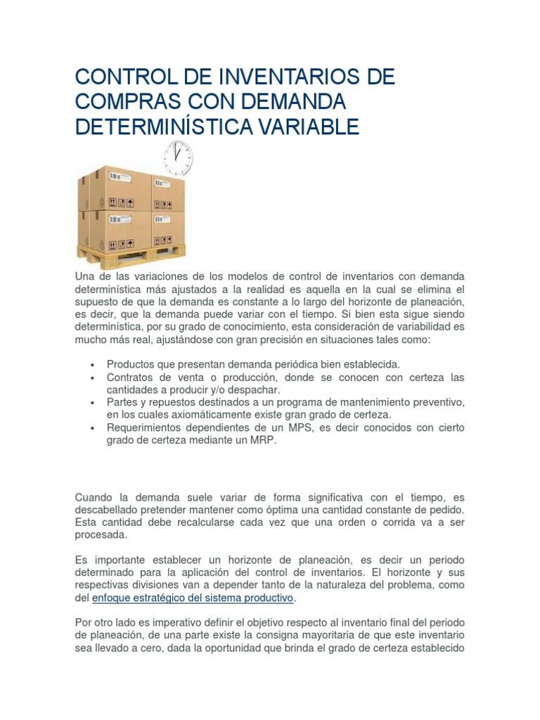 Control de Inventarios con Demanda Variable | PDF