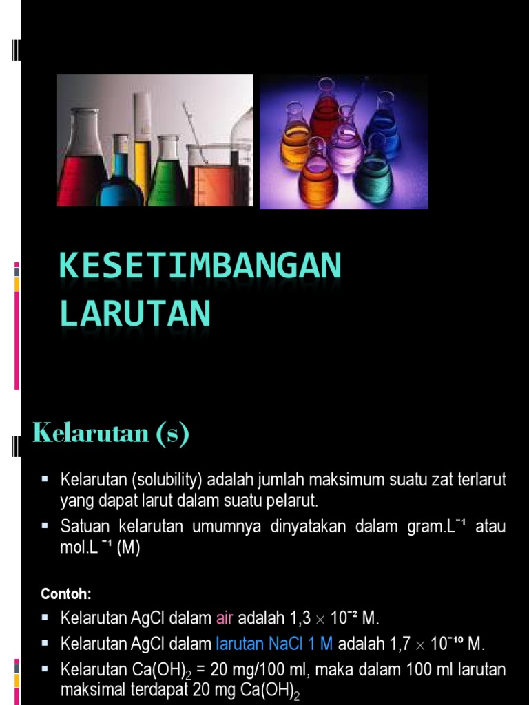 Kesetimbangan Larutan | PDF
