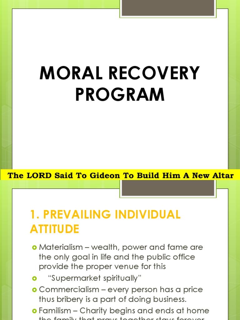 Moral Recovery Program Power Point | PDF | Philippines | Government