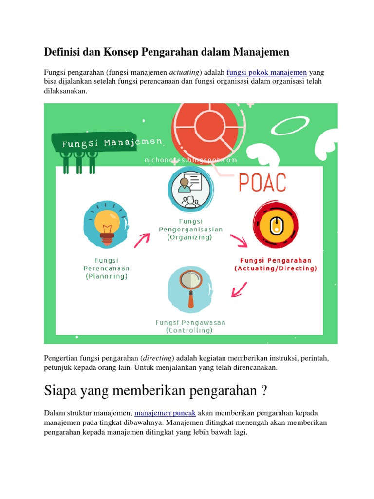 Fungsi dan Manfaat Pengarahan Manajemen | PDF