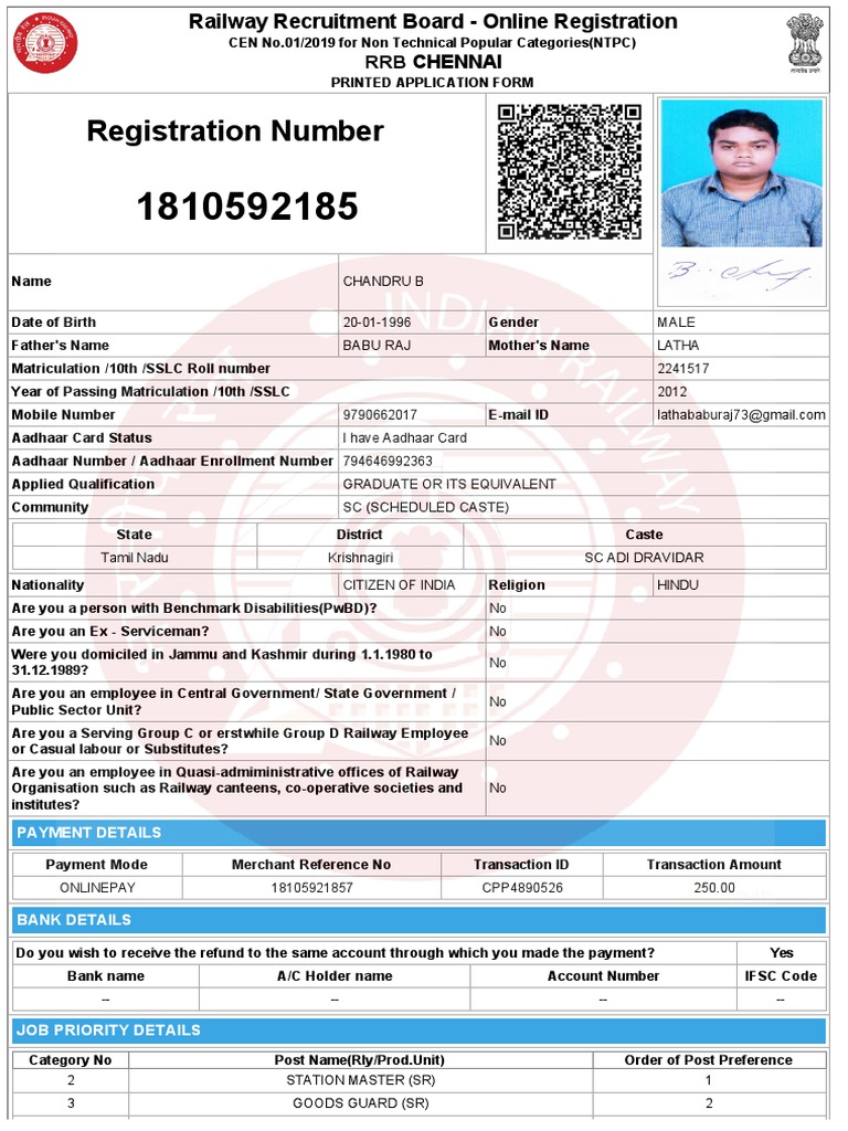 Registration Number: Chennai | PDF | Business