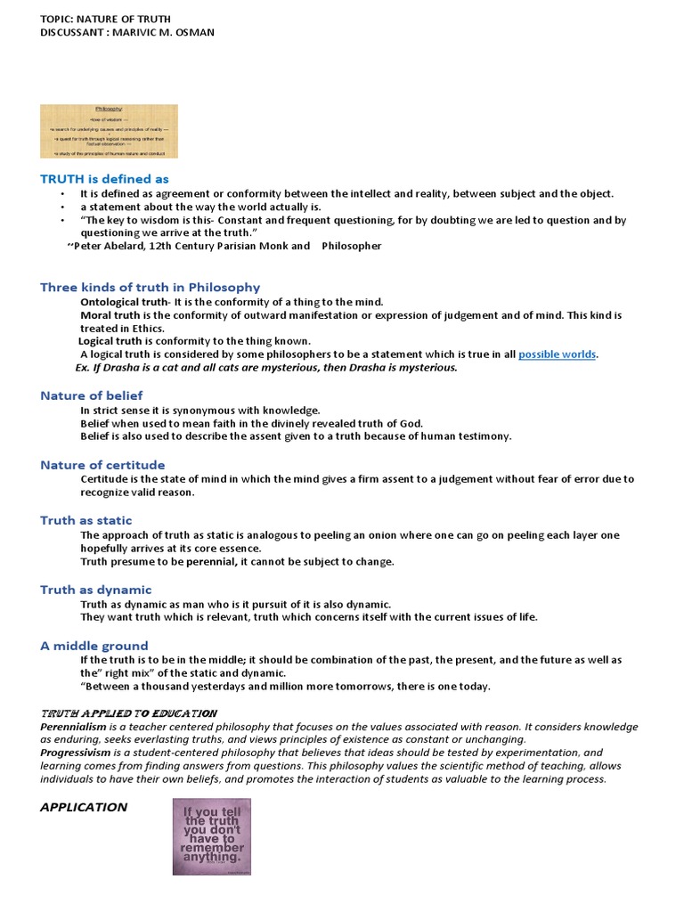 Nature of Truth | PDF | Truth | Mind