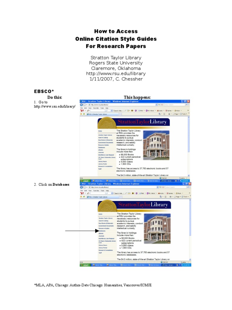 How To Access Online Citation Guides 2007 | PDF | Social Science ...