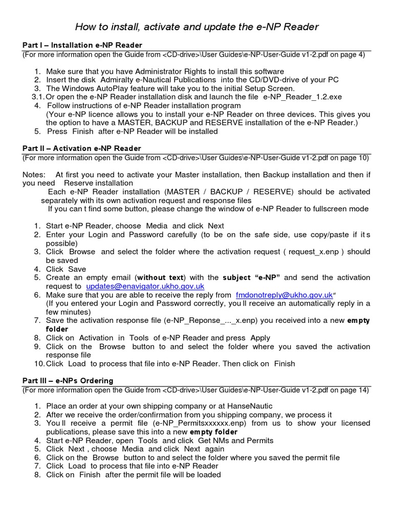 e-NP Reader Installation and Update Guide | PDF | Computer File ...