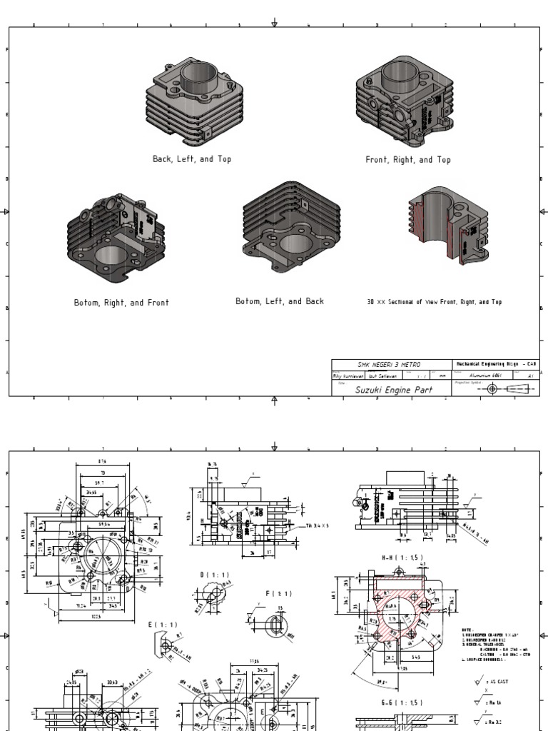 3D SECTIONAL VIEW OF ENGINE PART | PDF