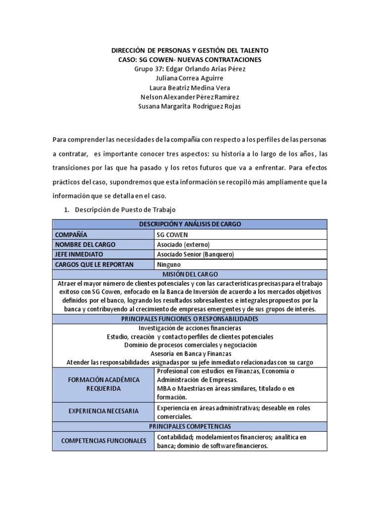 Caso SG Cowen - Harvard Review | PDF | Software | Economias