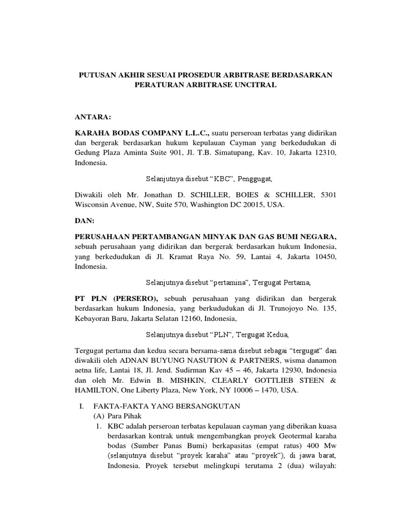 Putusan Arbitrase | PDF