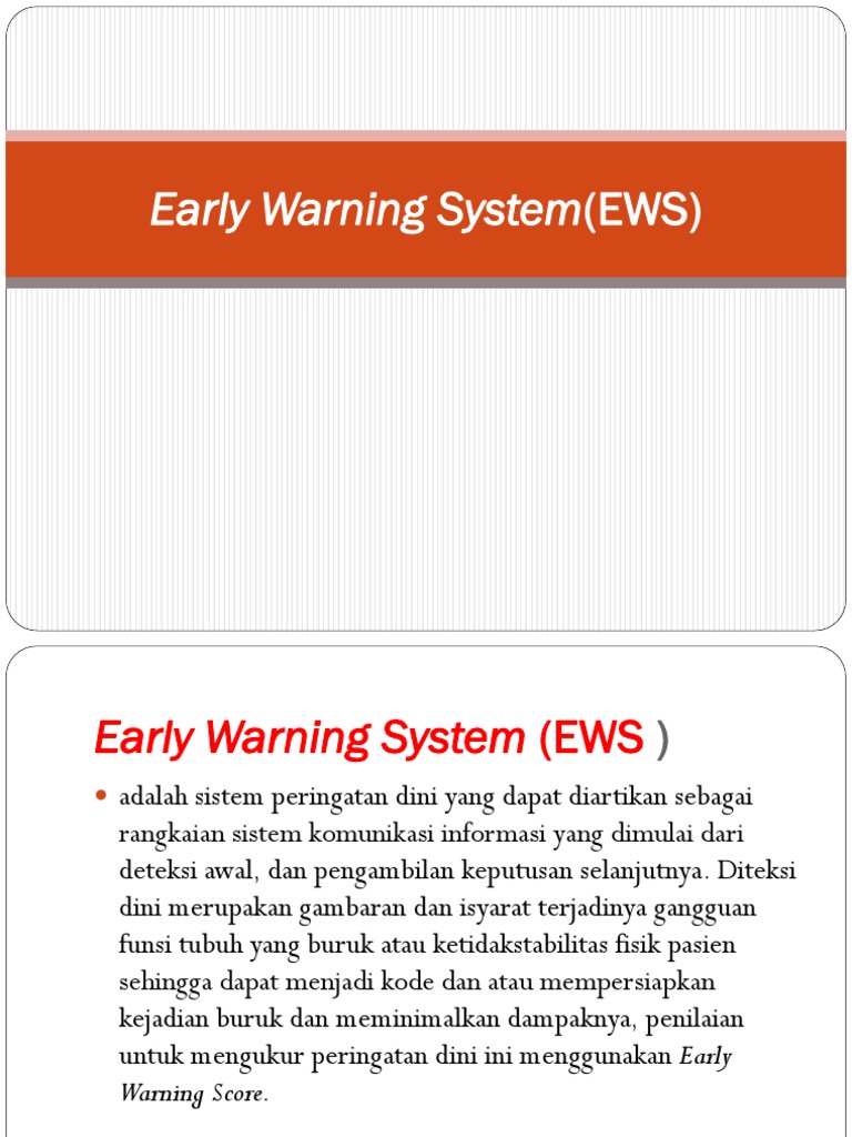 Early Warning System (EWS) | PDF