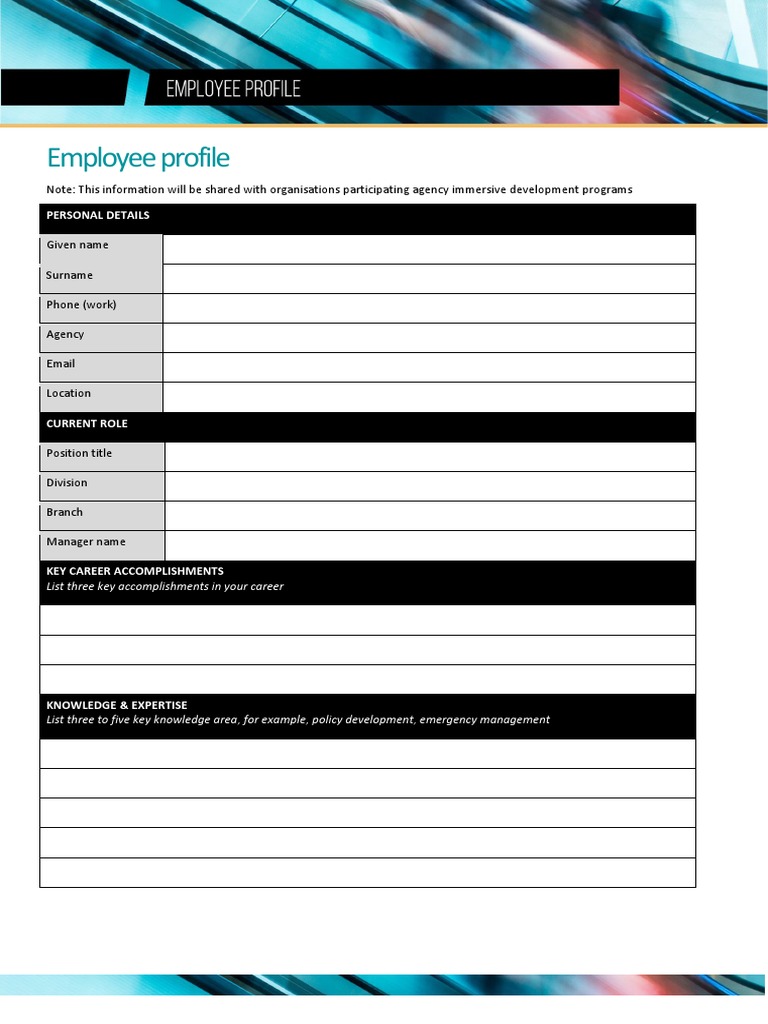 Employee Profile For Adaptation | PDF