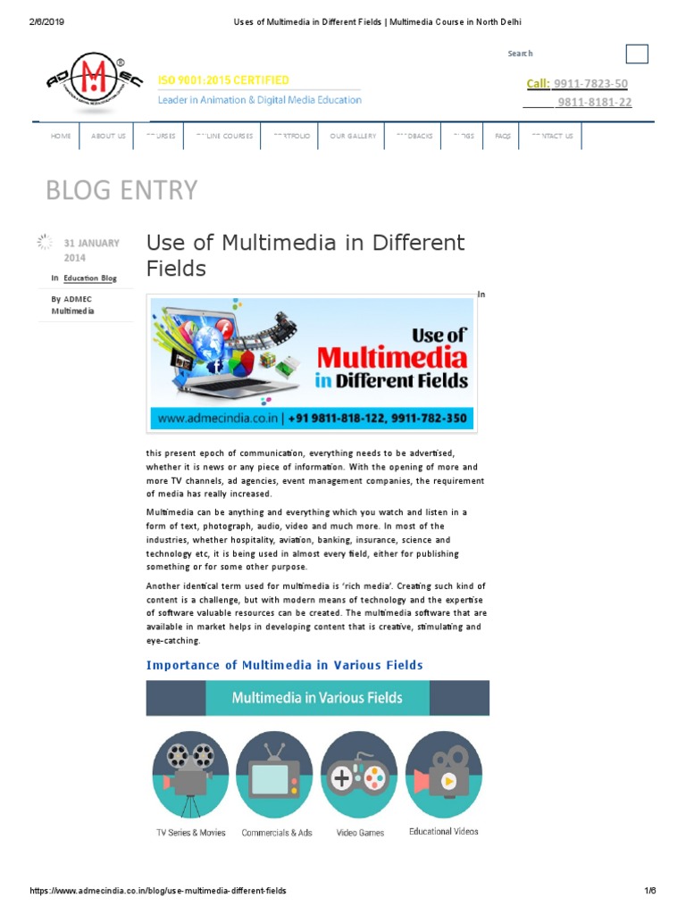Uses of Multimedia in Different Fields _ Multimedia Course in North ...