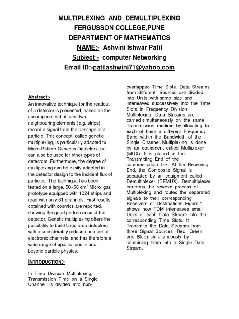 Multiplexing and Demultiplexing-1 | PDF | Multiplexing | Electronic Circuits