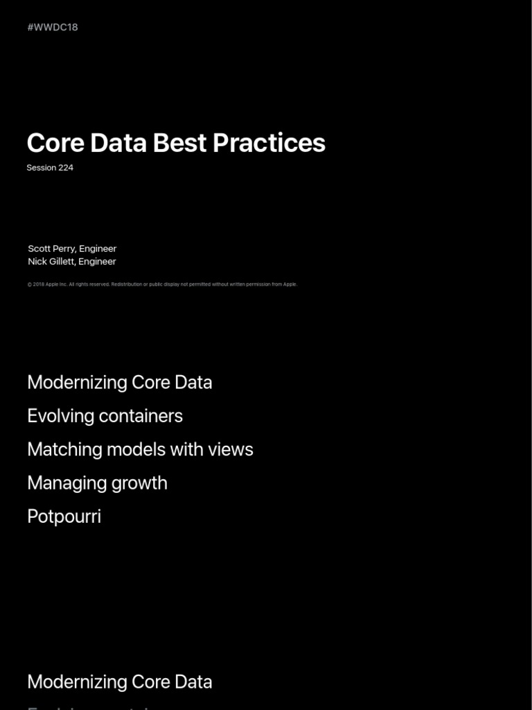 224 Core Data Best Practices PDF | PDF | Database Index | Information ...