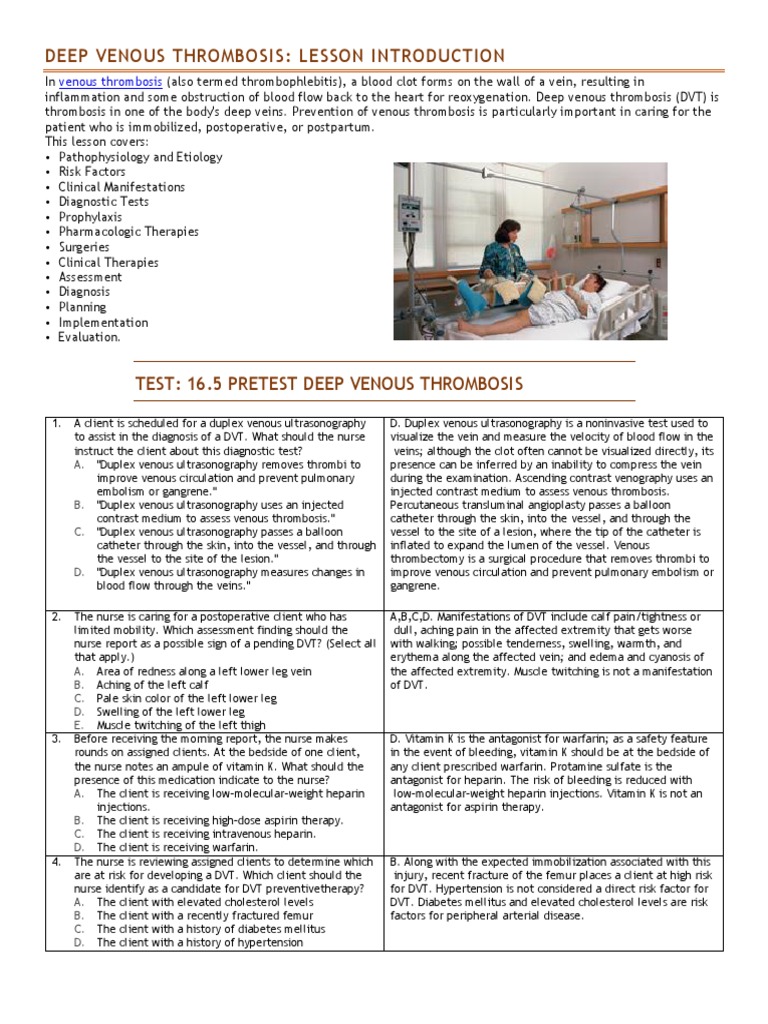 Deep Venous Thrombosis: Lesson Introduction | PDF | Thrombosis | Vein