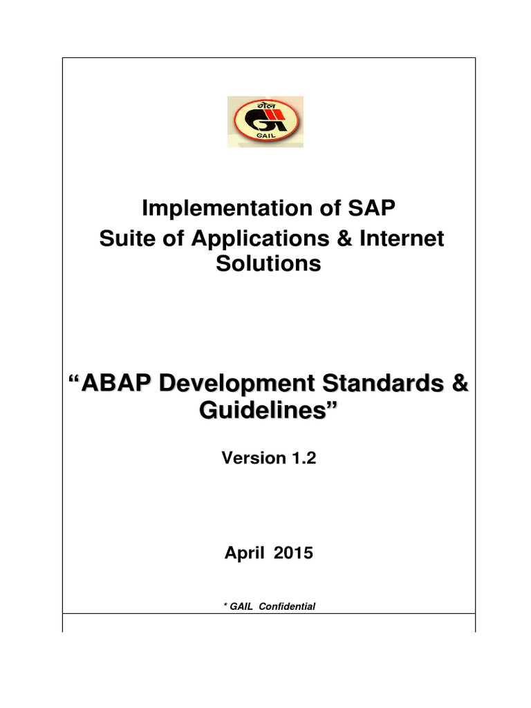 ABAP Development Standards Guidelines Ve | PDF | Object (Computer Science) | Computer Programming