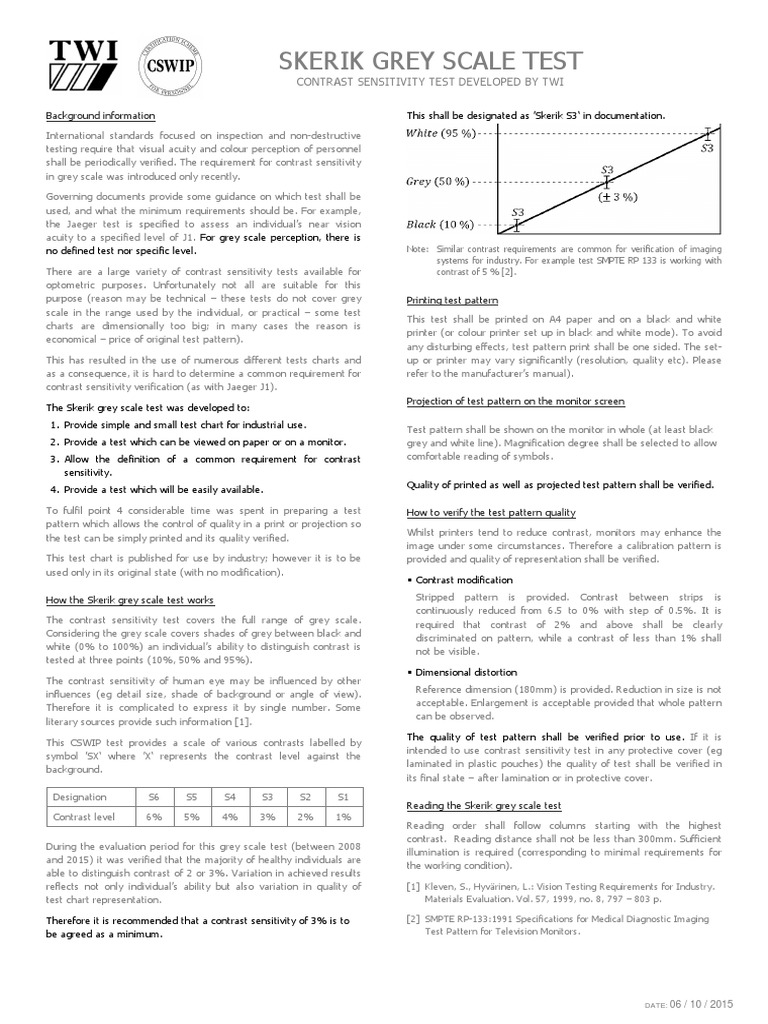 Skerik Grey Scale Test (Introduction) | PDF | Contrast (Vision) | Vision