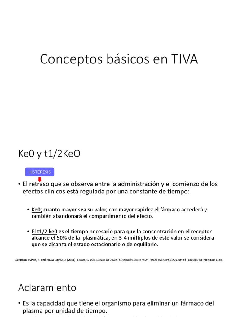 Conceptos Clave de TIVA en Anestesia | PDF | Ciencias farmacéuticas ...