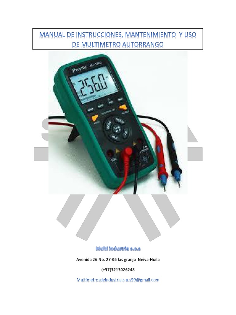 Manual de Multimetro Multi Industria123 | PDF | Corriente eléctrica ...