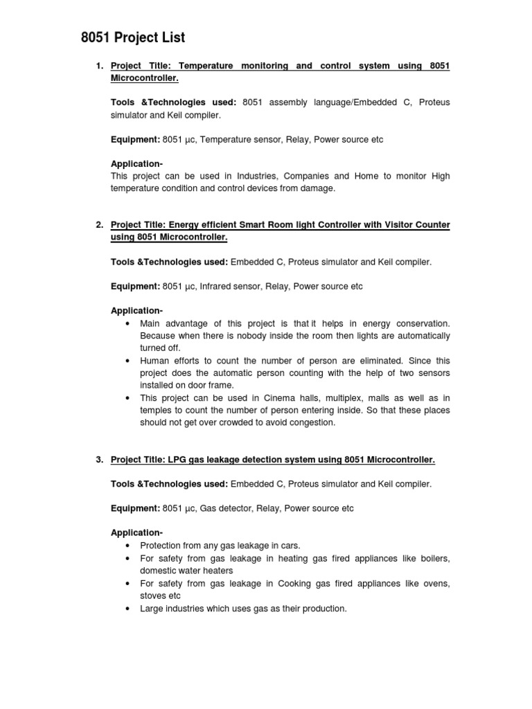 8085 Project List PDF | PDF | Security Alarm | Embedded System