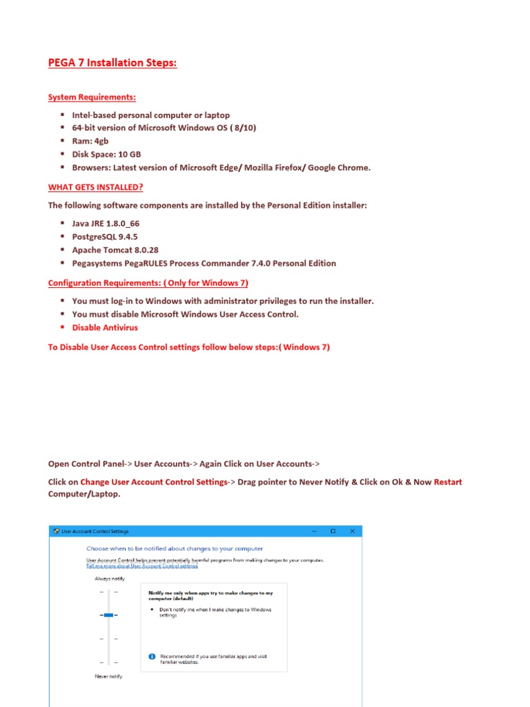 Pega 7 Installation Steps | PDF | Microsoft Windows | Windows 7