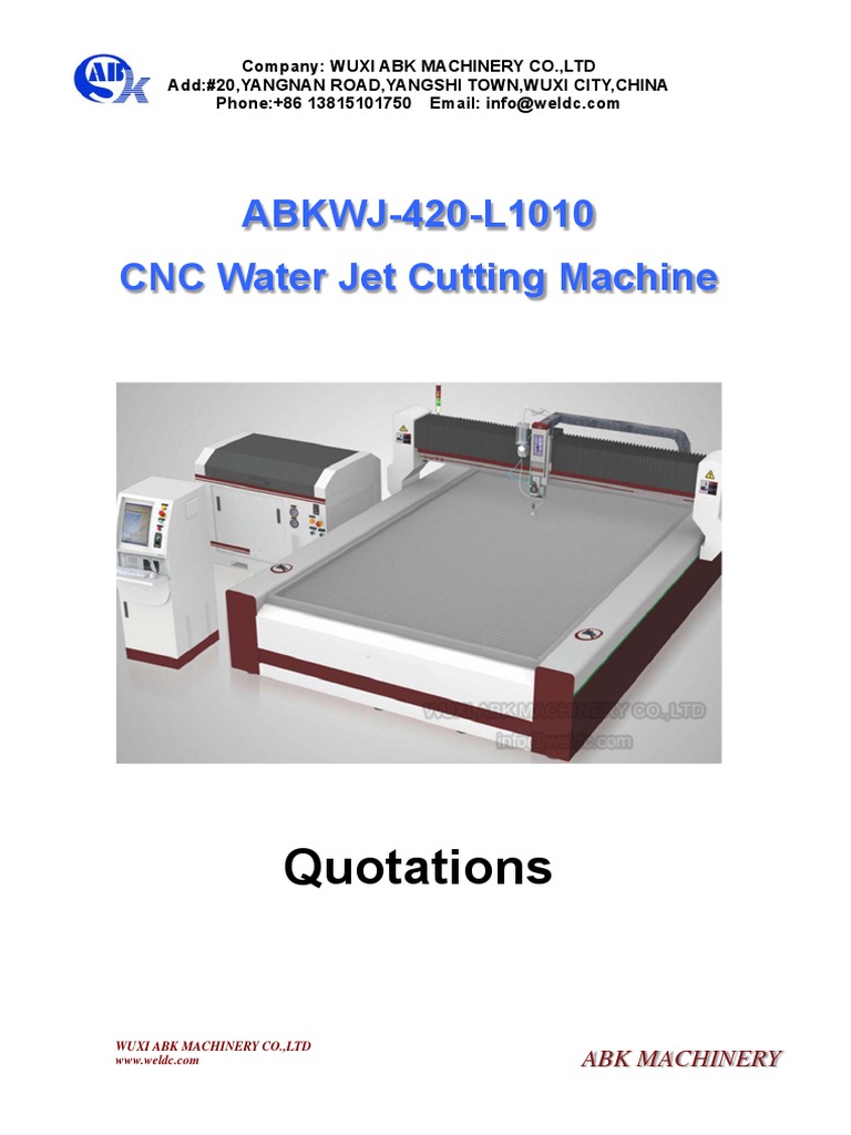 CNC Table Waterjet Cutting Machine | PDF | Numerical Control | Water ...