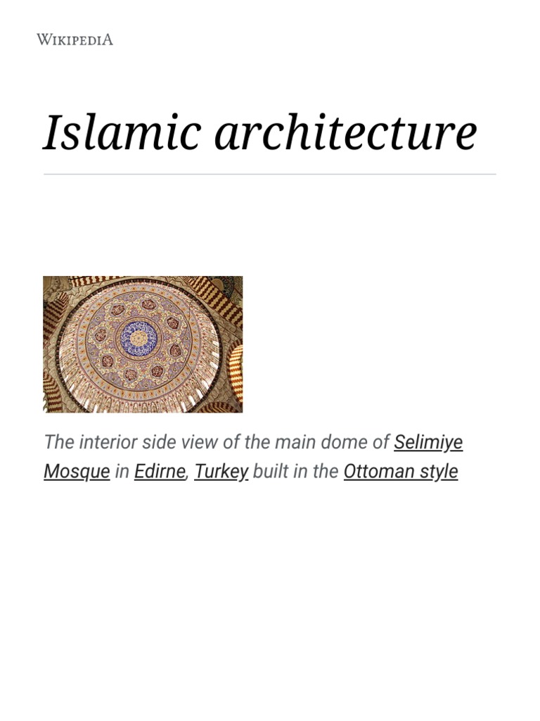 Islamic Architecture - Wikipedia PDF | PDF | Mosque | Dome