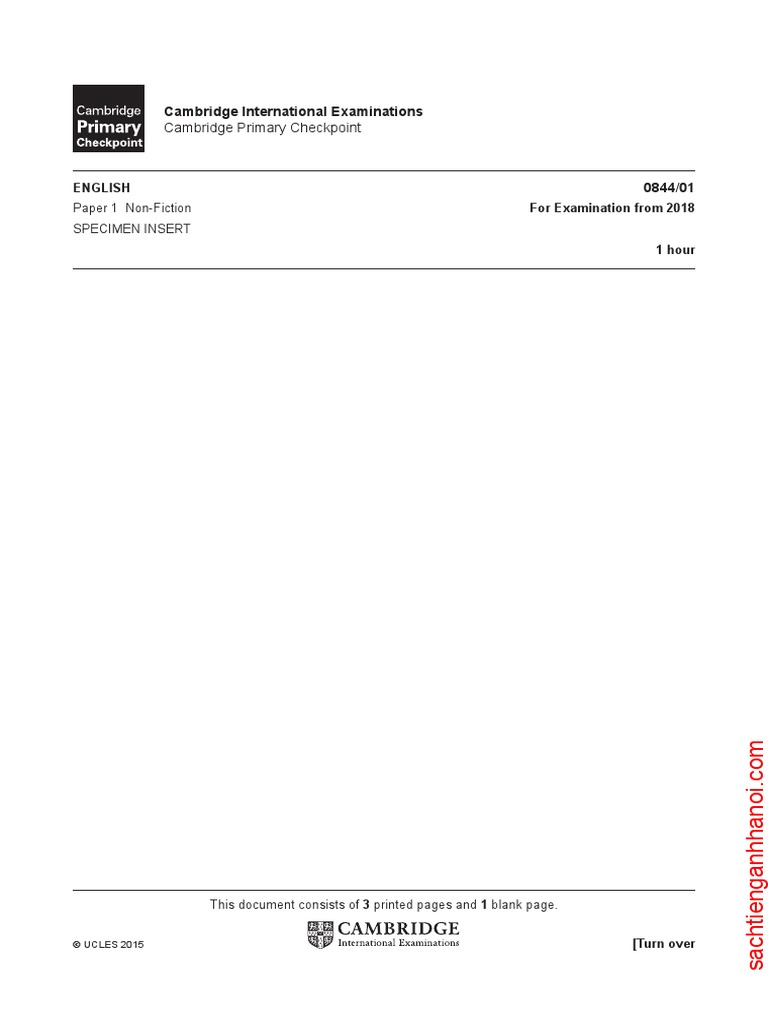 Cambridge English Specimen Paper 1 Insert 2018 | PDF | Cocoa Bean ...