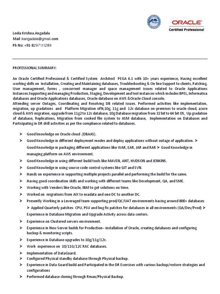 Leelakrishnaangadala Oracle Dbs Kuwait | PDF | Oracle Database | Backup