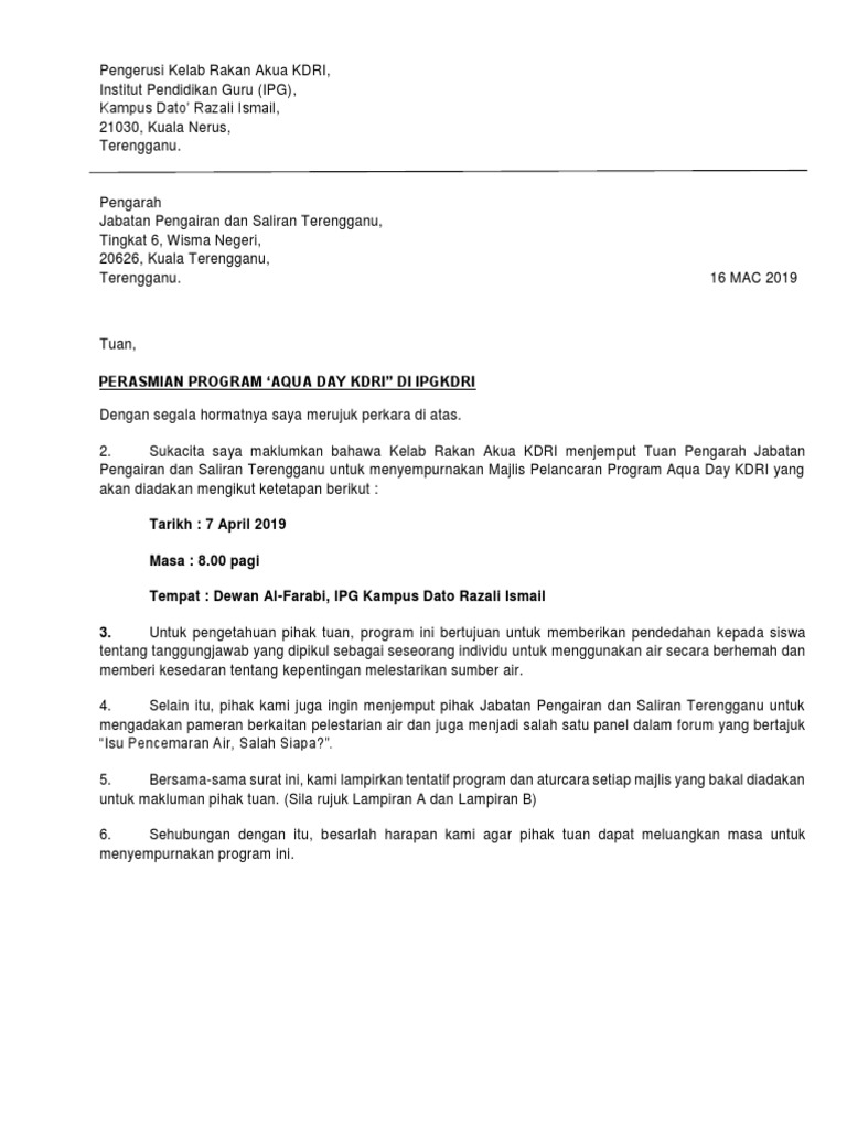 Surat Jmputan Jps | PDF