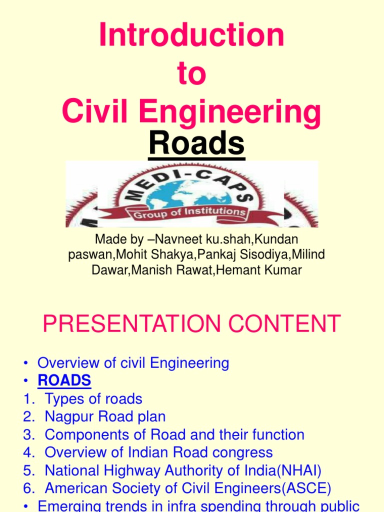 To Civil Engineering: Roads | PDF | Road Surface | Road