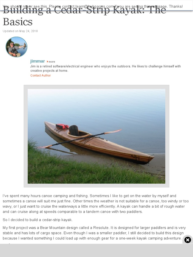 Cedar Strip Kayak Construction Guide | PDF | Kayak | Deck (Ship)