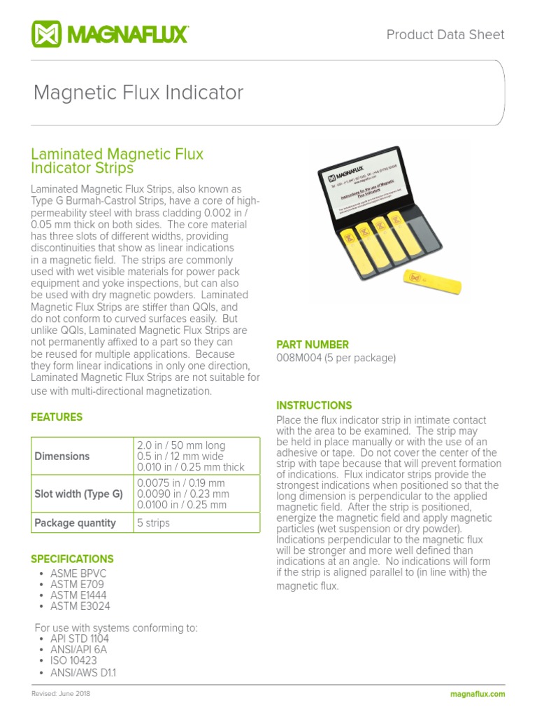Magnetic Flux Indicators Product Data Sheet English | PDF | Flux ...