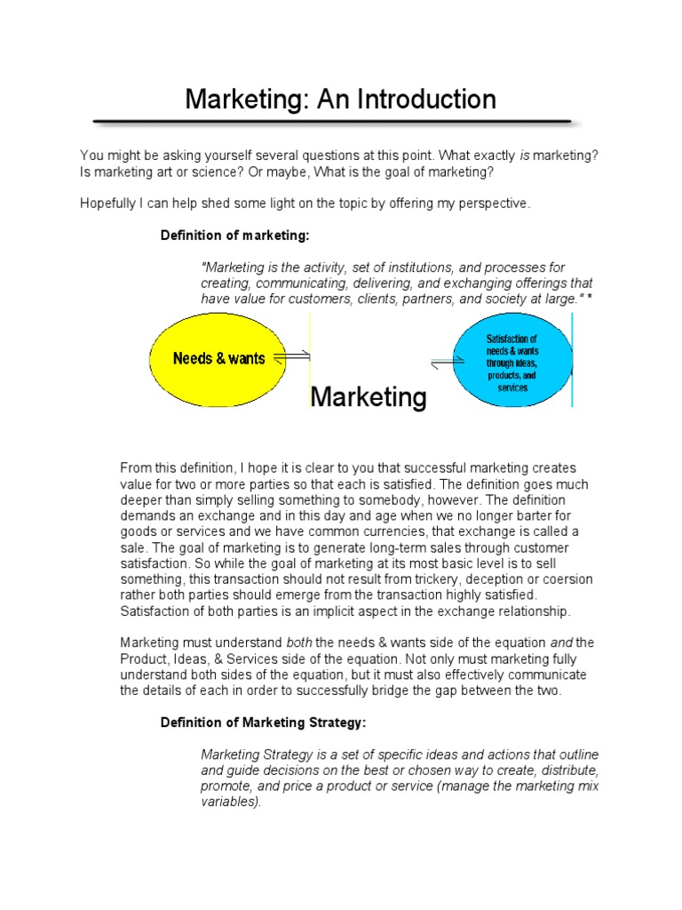 Marketing: An Introduction | PDF | Marketing | Sales